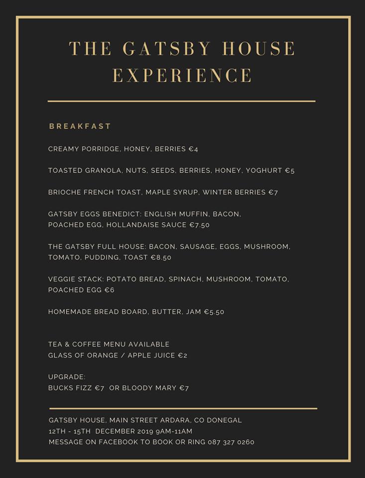 Menu at The Corby Pantry And Tearoom cafe, Ardara