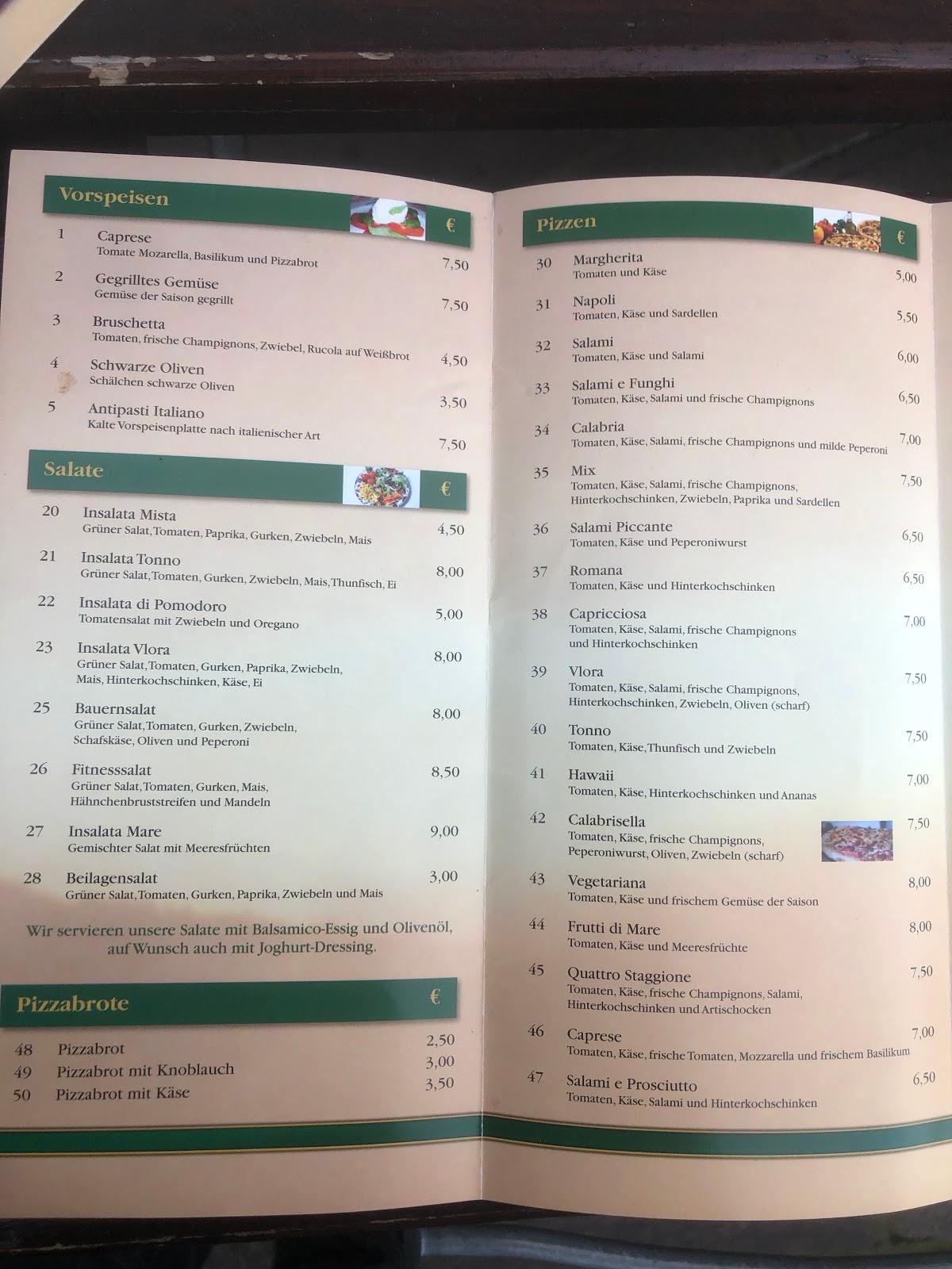 Speisekarte von Gasthaus Grüner Baum pizza, Lohr am Main, Wombacher Str. 74