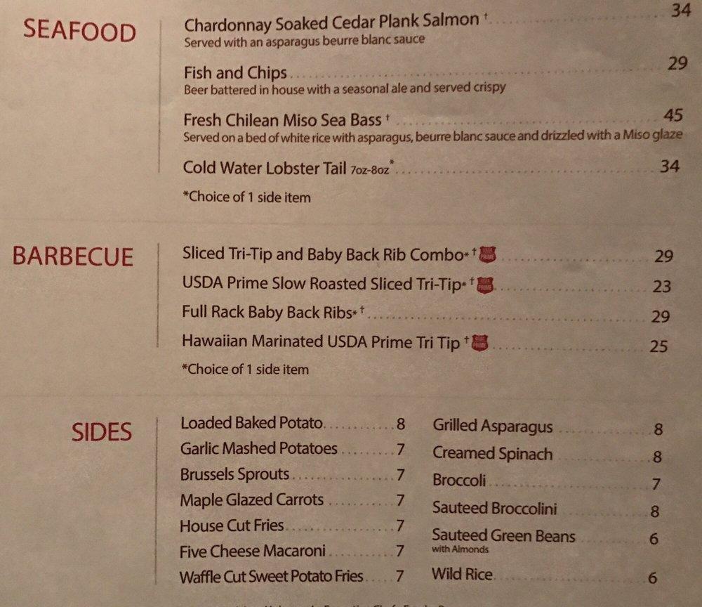 Menu at Larsen's Grill steakhouse, Simi Valley