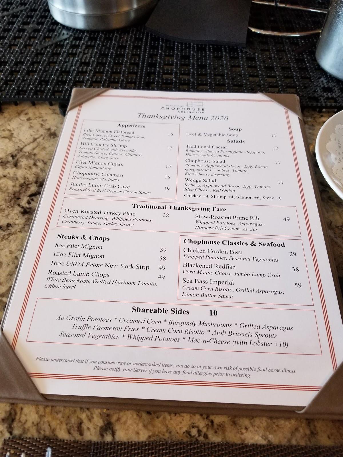 Menu at Mercury Chophouse - Arlington pub & bar, Arlington