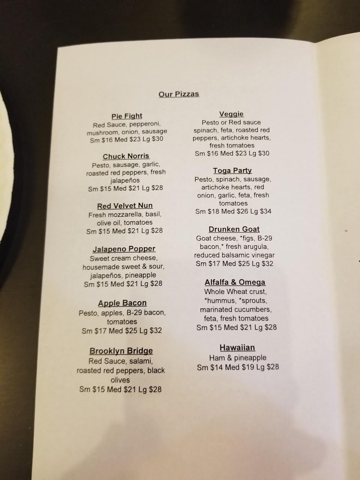 Menu at Messenger Pizza pizzeria, Nampa