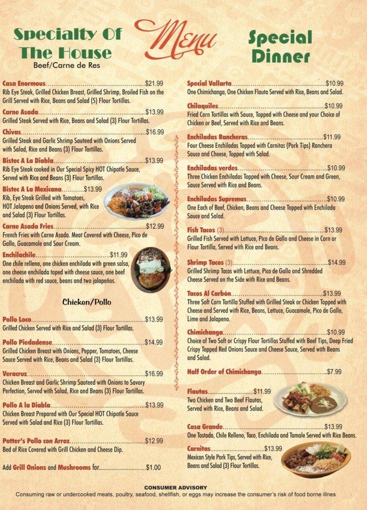 Menu at Casa Leon restaurant, Jacksonville, Mayport Rd