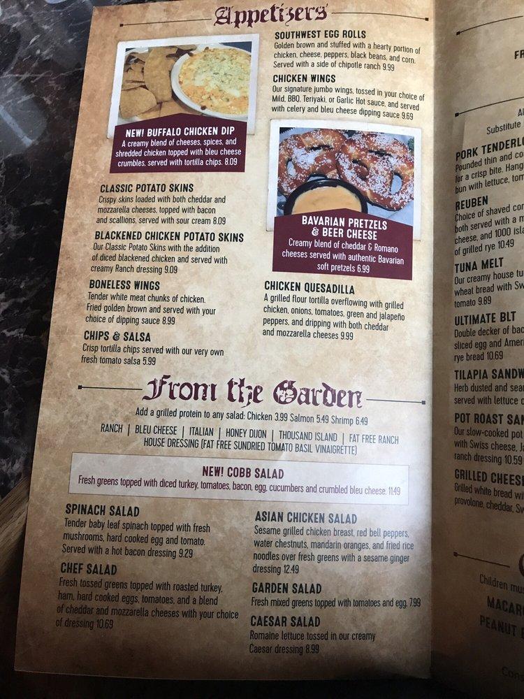 Menu at Century Inn Restaurant, Cincinnati, Springfield Pike
