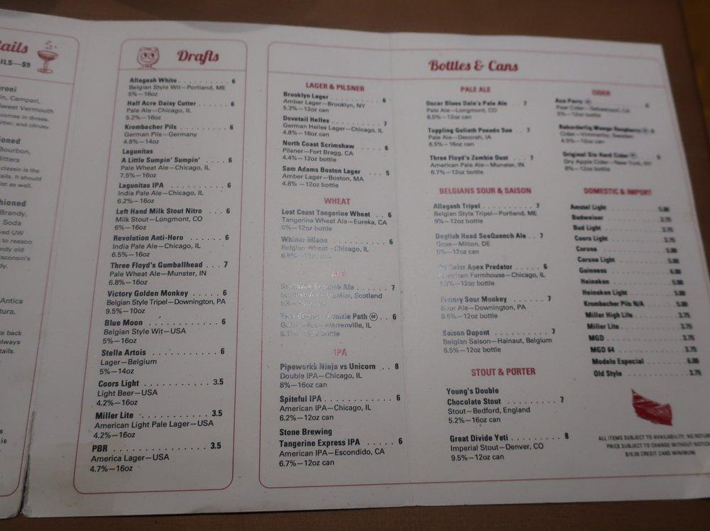 Menu at Countryside Saloon pub & bar, Des Plaines