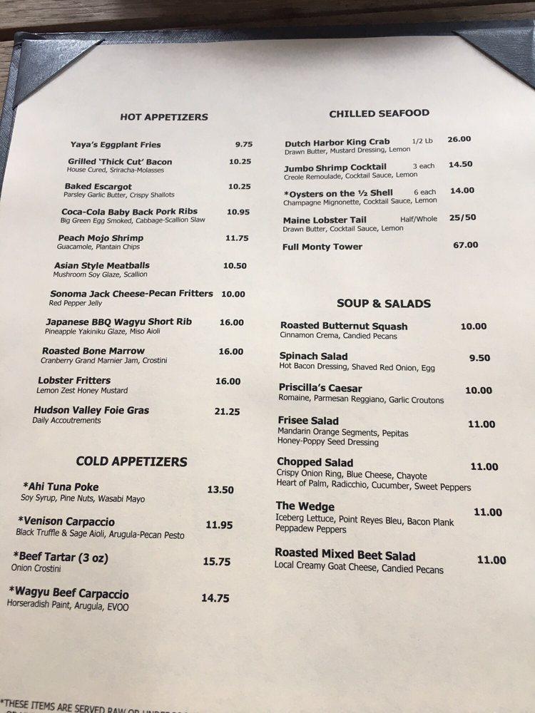 Menu at Kevin Rathbun Steak steakhouse, Atlanta, 154 Krog St NE STE 200