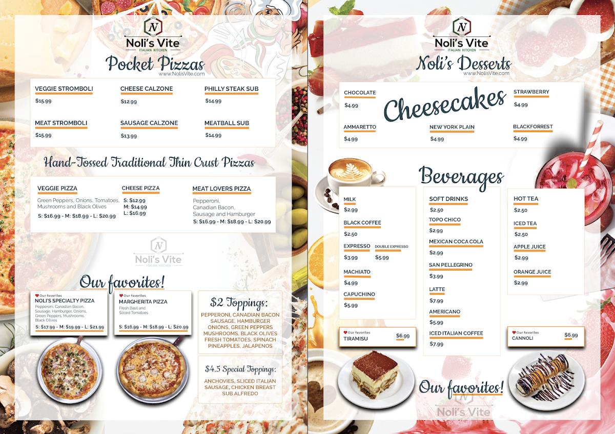 Menu at Noli's Vite Cibolo restaurant, Cibolo