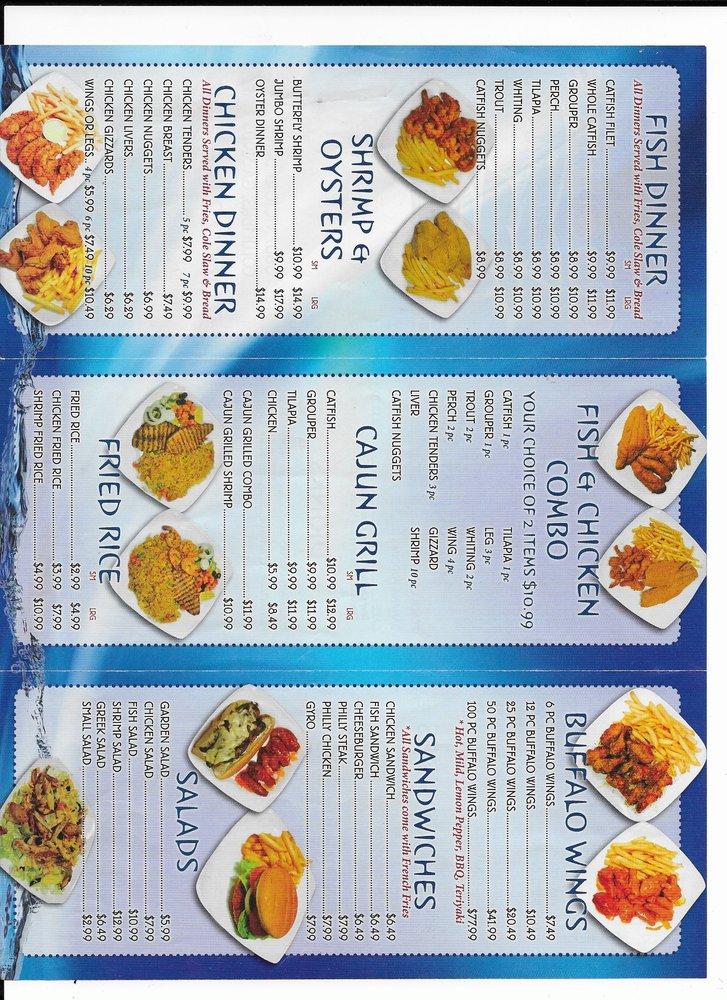 Menu at Shark's Fish and Chicken restaurant, Columbus