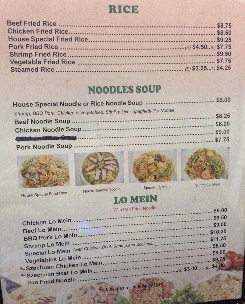 Menu at Yan Yan Chinese Cuisine restaurant, Salem
