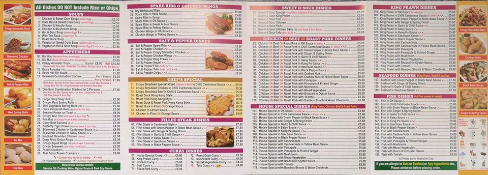 Menu at Lucky Wok fast food, Sale, 24 Cross St