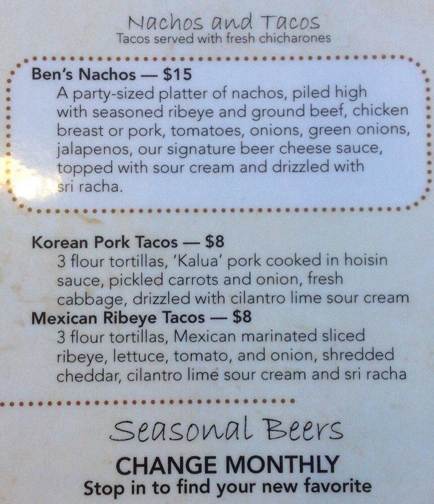 Menu at Hangar 24 Lake Havasu pub & bar, Lake Havasu City