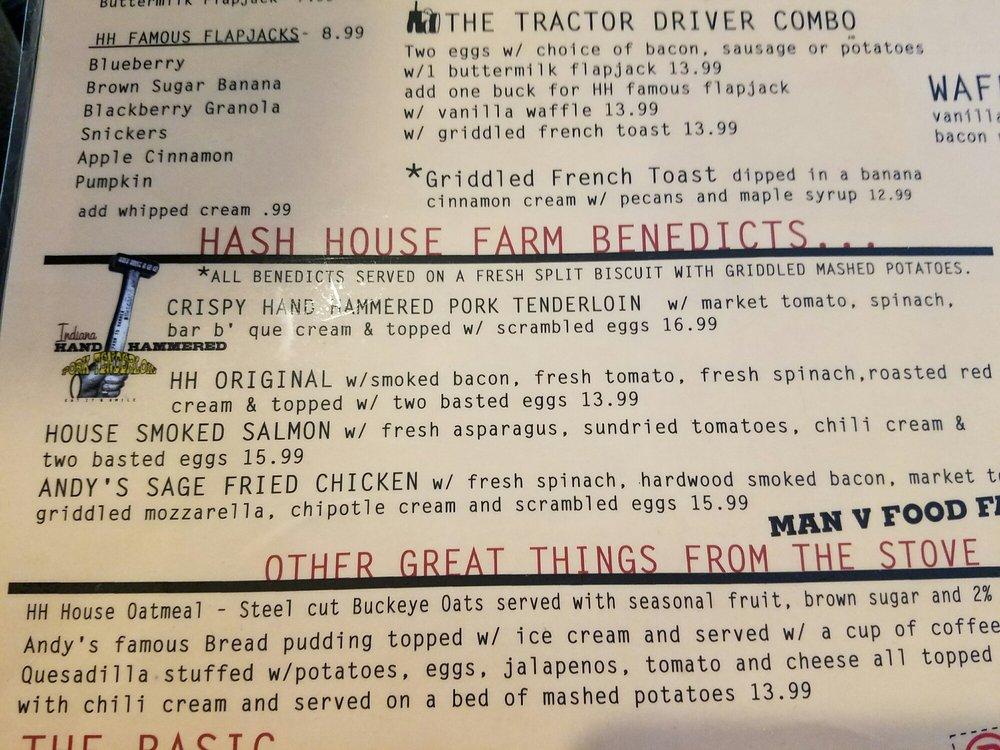 Menu at Hash House A Go Go restaurant, Las Vegas, 1 S Main St