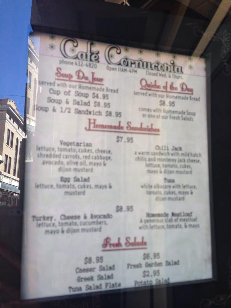 Menu at Le Cornucopia Café cafe, Bisbee