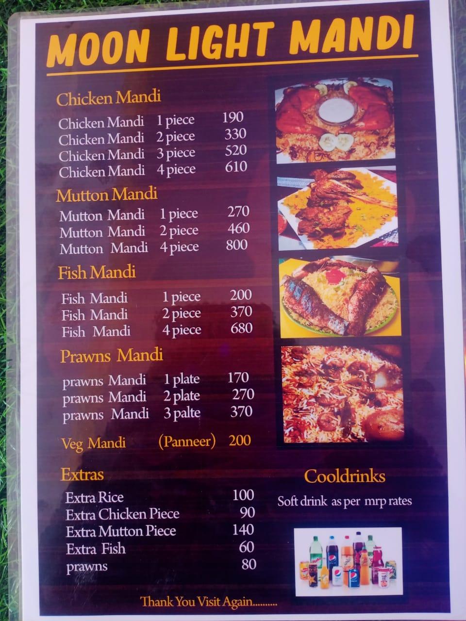 Menu at Moon Light Mandi Restaurant, Hyderabad