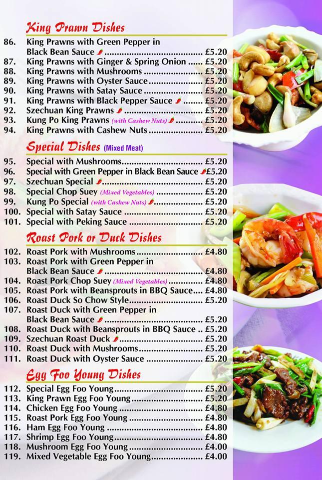 Menu at New Diamond restaurant, Peterhead