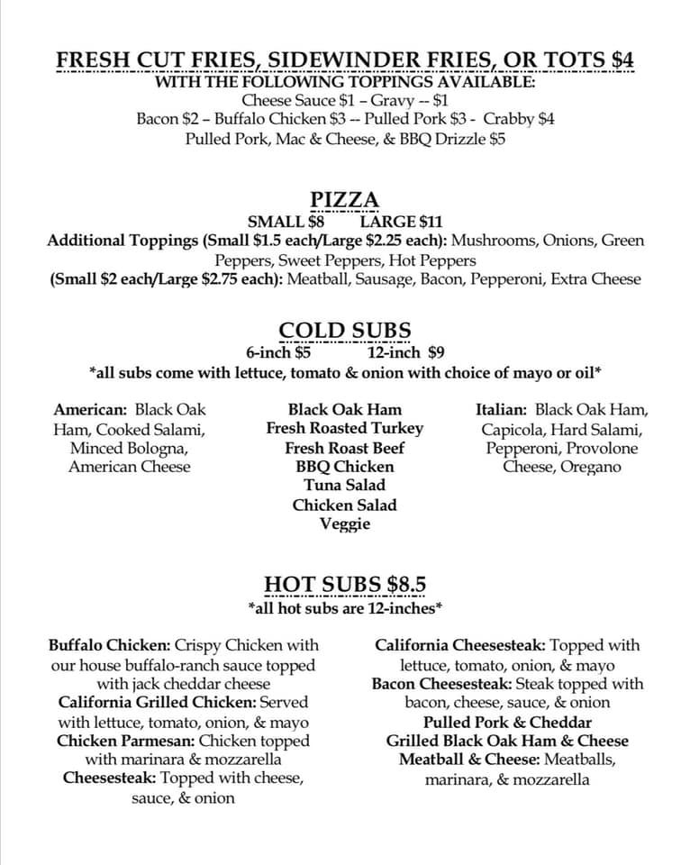 Menu at M & M Sandwich Shop restaurant, Ashland