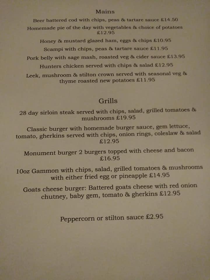 Menu at The Black Horse Inn pub & bar, Dursley