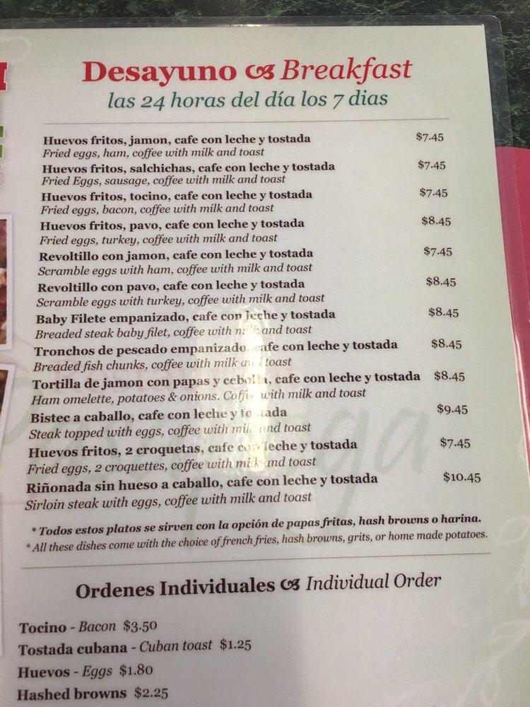 Menu at Pasapoga Restaurant, Kendall West