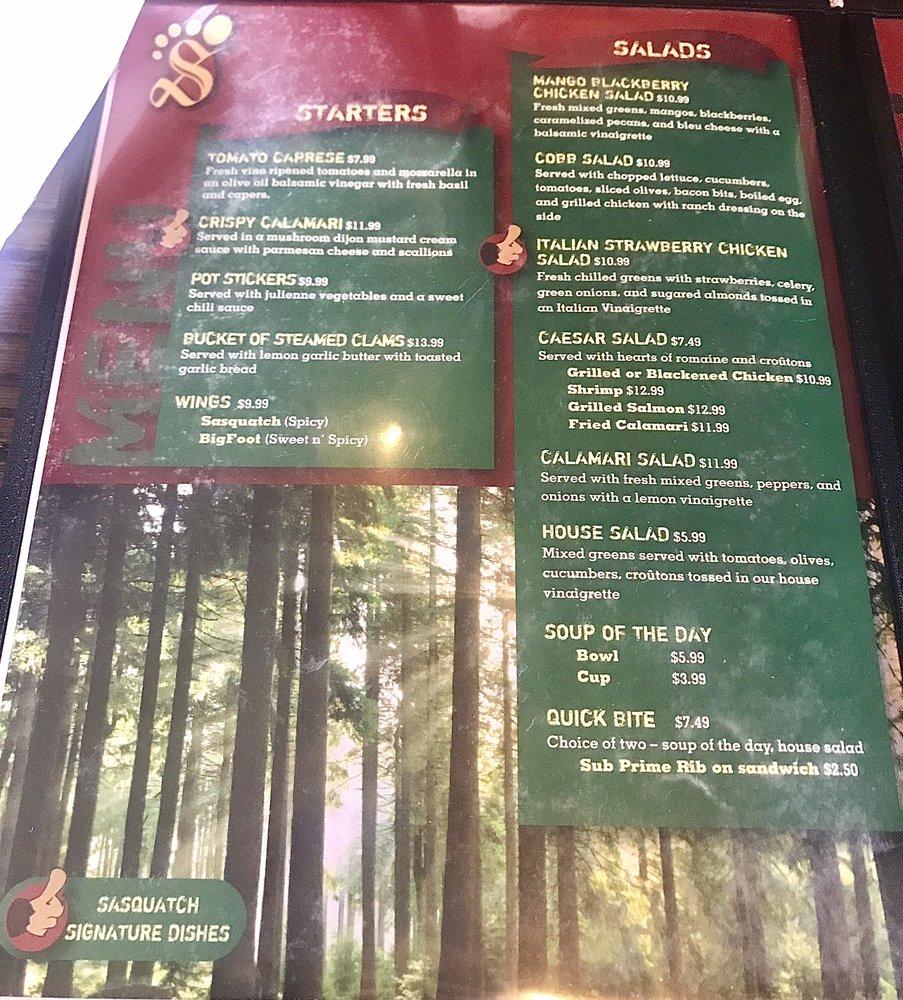 Menu at Sasquatch Tavern and Grill desserts, Verdi