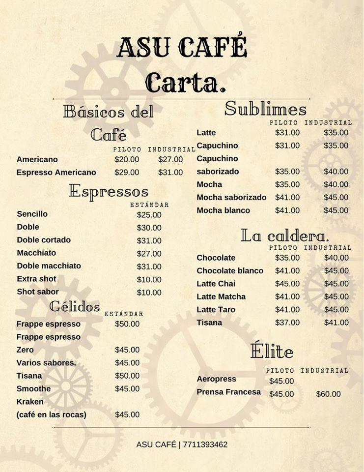 Carta de ASU CAFE, Pachuca de Soto