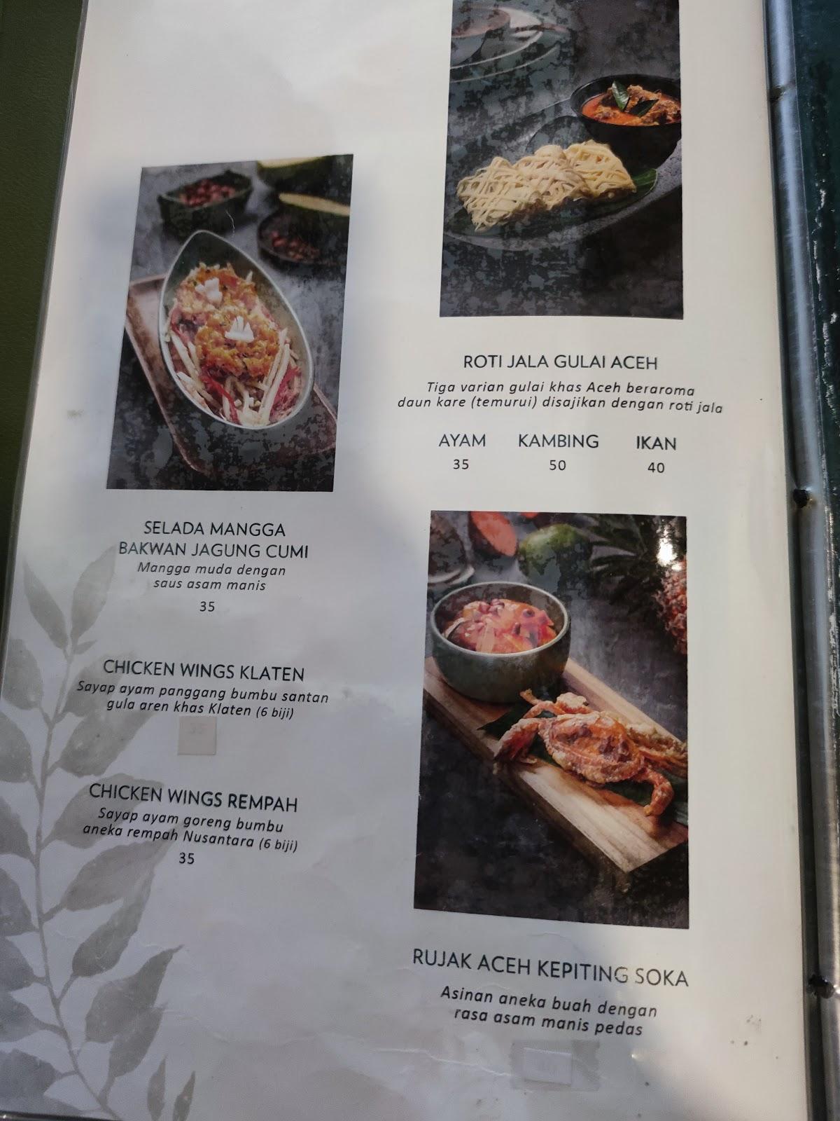 Menu at Botanika - Kertajaya Indah restaurant, Surabaya
