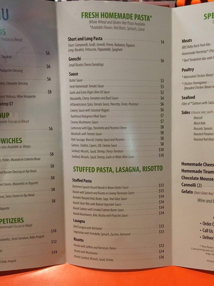 Menu at Dal Grano restaurant, McLean