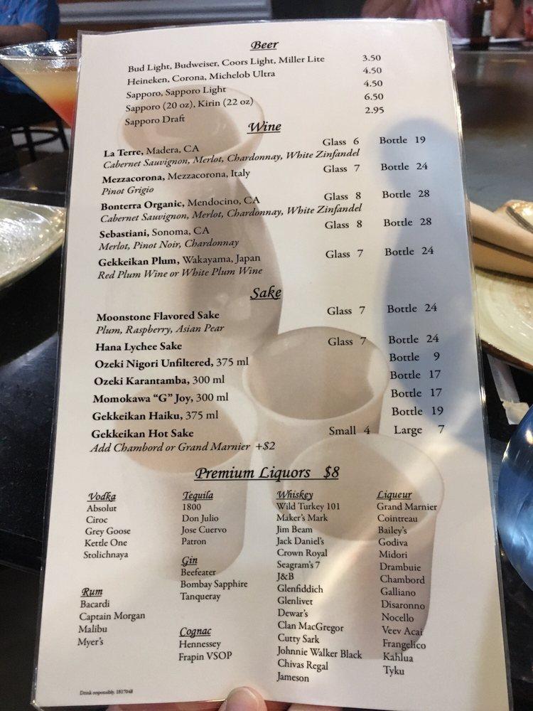 Menu at Fuji Hana Sushi Bar and Hibachi Steakhouse, Gretna