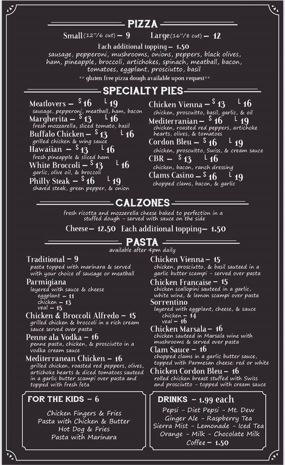 Menu at Jay's Village Cafe & Pizzeria, Northville