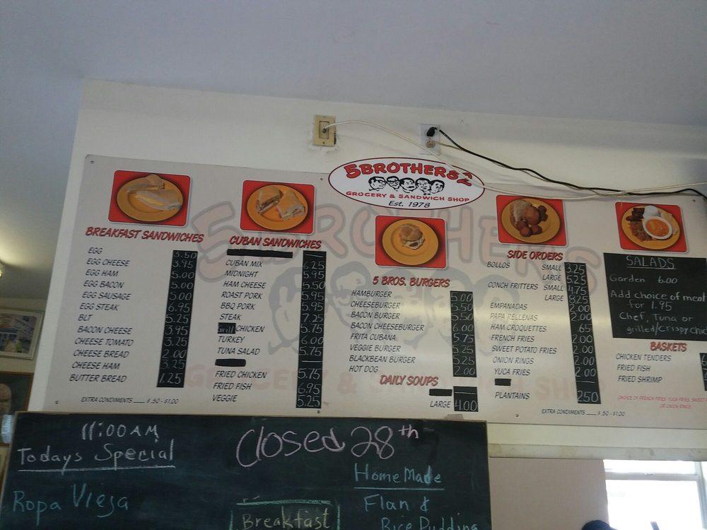 Menu at Five Brothers Two Seafood Market & Grocery restaurant ...