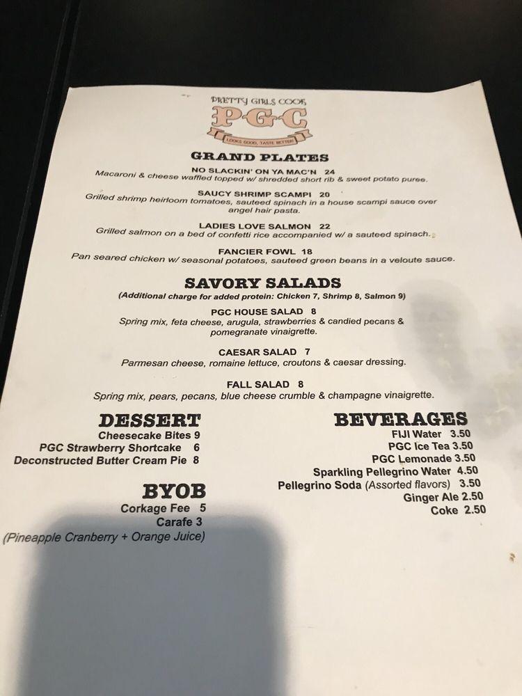 Menu at Pretty Girls Cook restaurant, Philadelphia