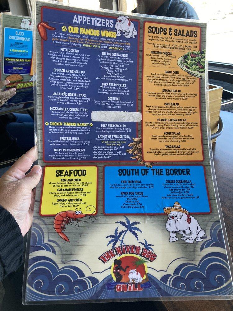 Menu at The River Dog Grill pub & bar, Bullhead City, AZ-95