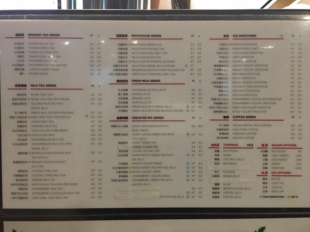 Menu at Gong Cha Scarborough pub & bar, Toronto, 60 Town Centre Court ...