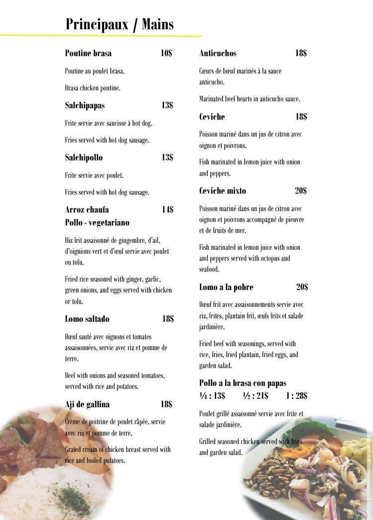 Menu at Mistura Restaurant Hull, Gatineau