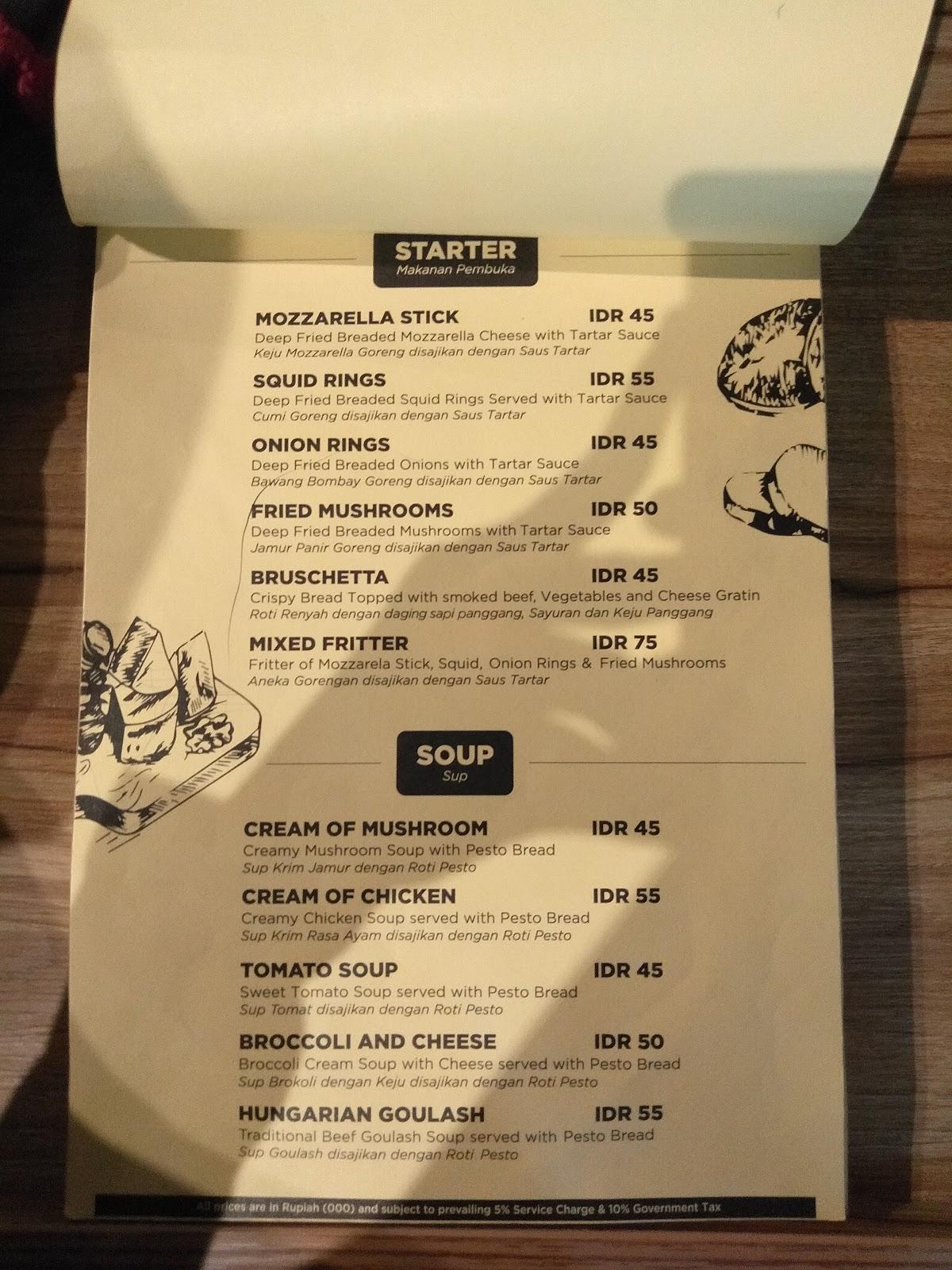 Carta del restaurante Rnb Grill Makassar, Macasar