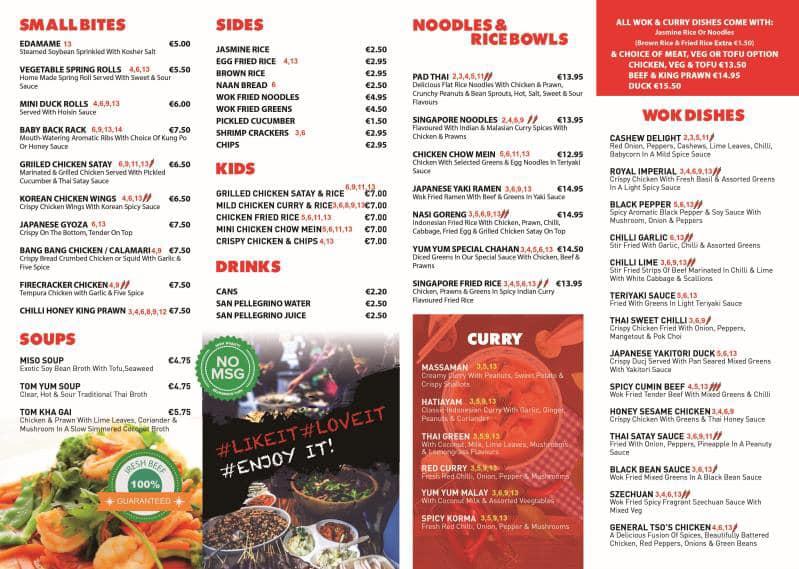Menu at Yum Yum Asian Street Food restaurant, Westport
