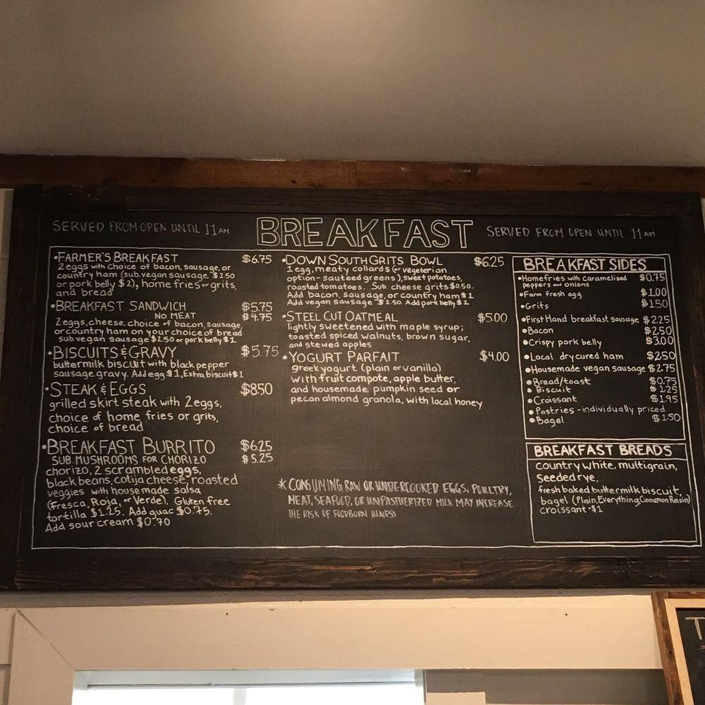 Menu at New Hope Market restaurant, Chapel Hill