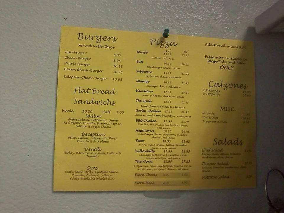 Menu at Roni's Chinook Deli & Pizza pizzeria, Willow