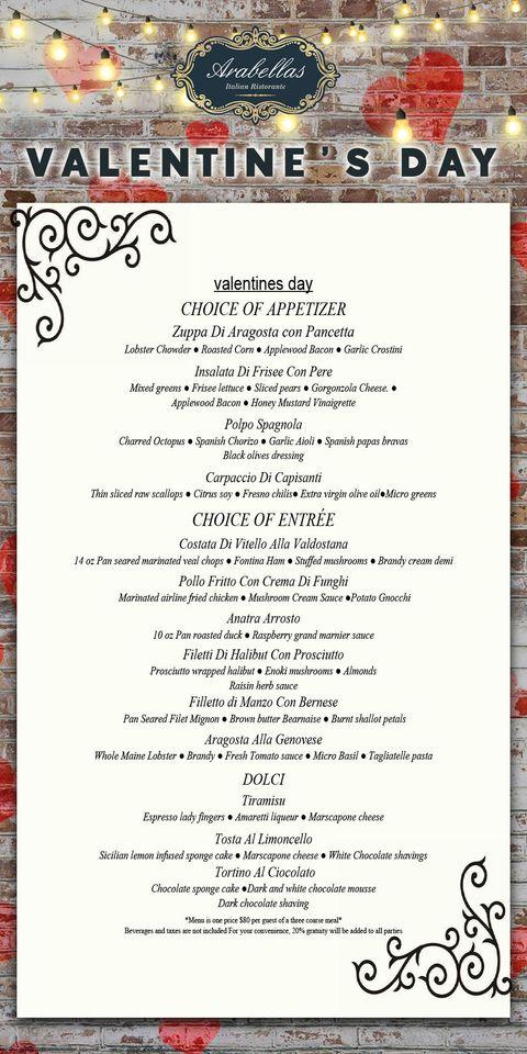 Menu at Arabellas restaurant, Winter Haven