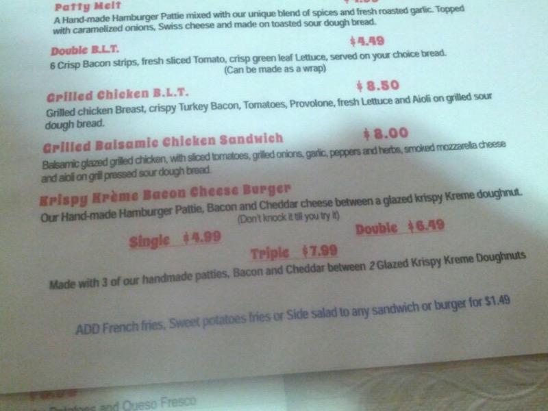 Menu at Big Z pub & bar, Ogden
