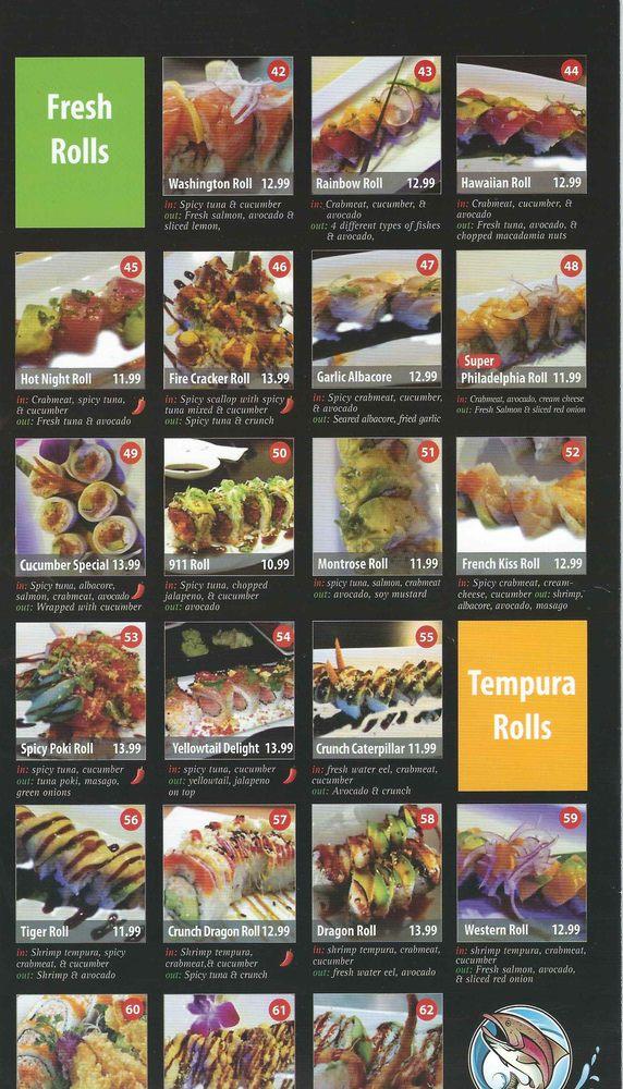 Menu at Shoyu Sushi Japanese Restaurant, Bakersfield, Mount Vernon Ave