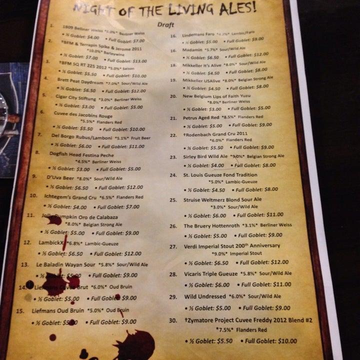 Menu at The Broken Barrel Tavern, Palm Bay