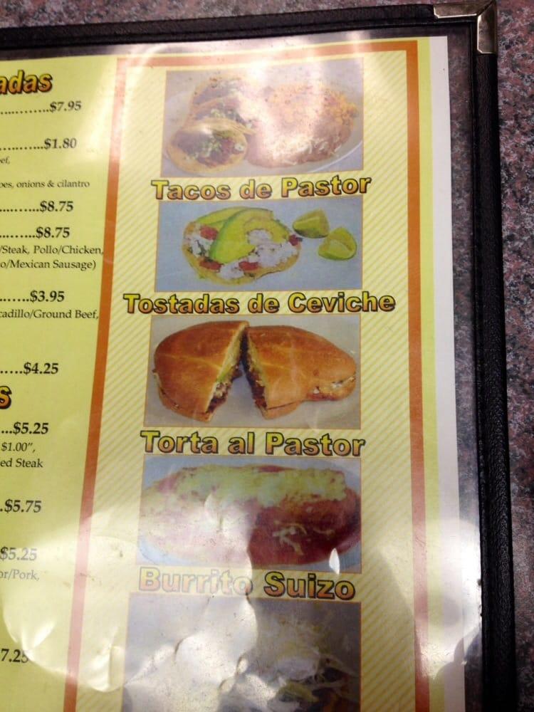 Menu at El Sabrocito Mexican Restaurant, Waukegan