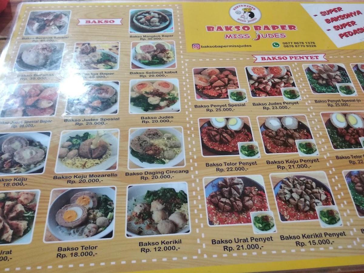 Carta del restaurante Bakso DESA Kedoya, Yakarta