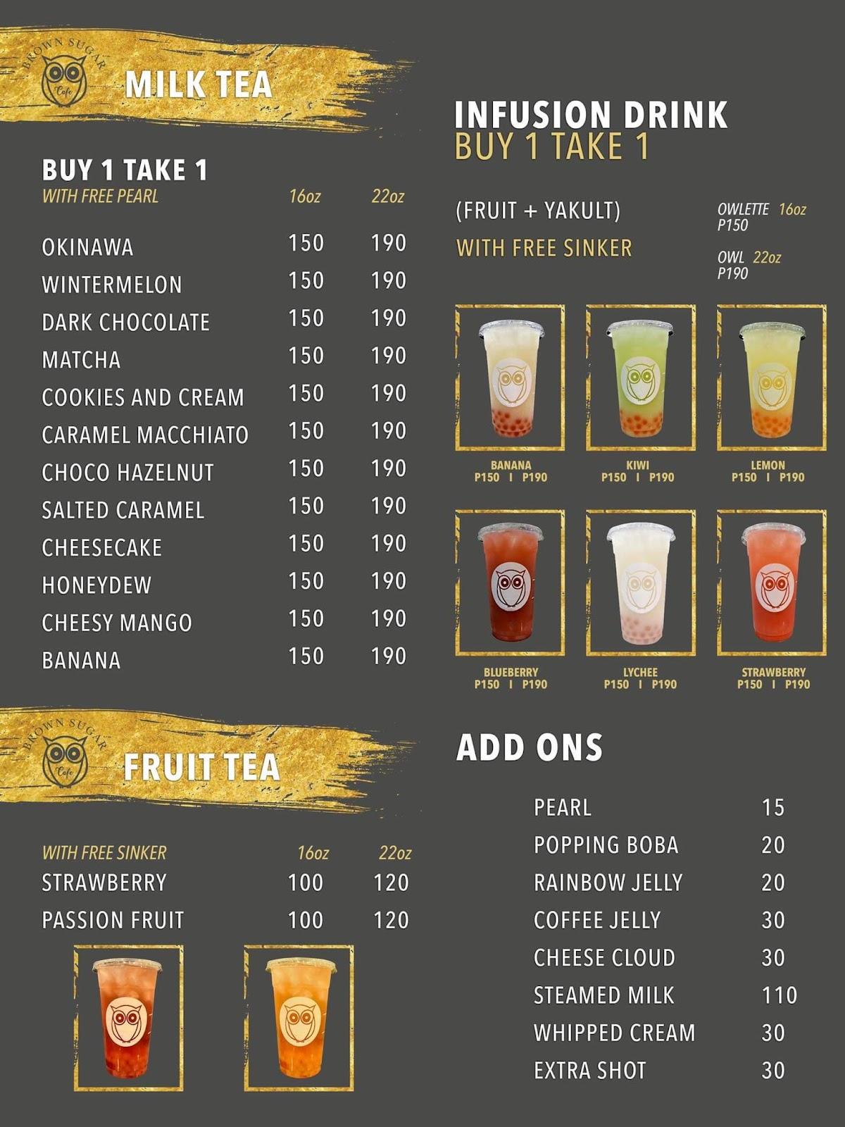 Menu at Brown Sugar Café - Greenhills cafe, San Juan