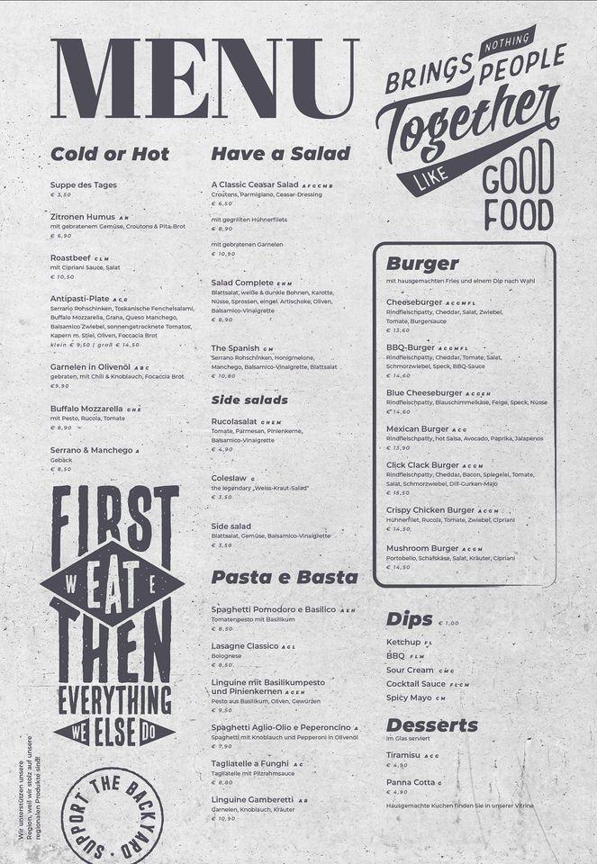 Menu at CLICK CLACK restaurant, Gratwein