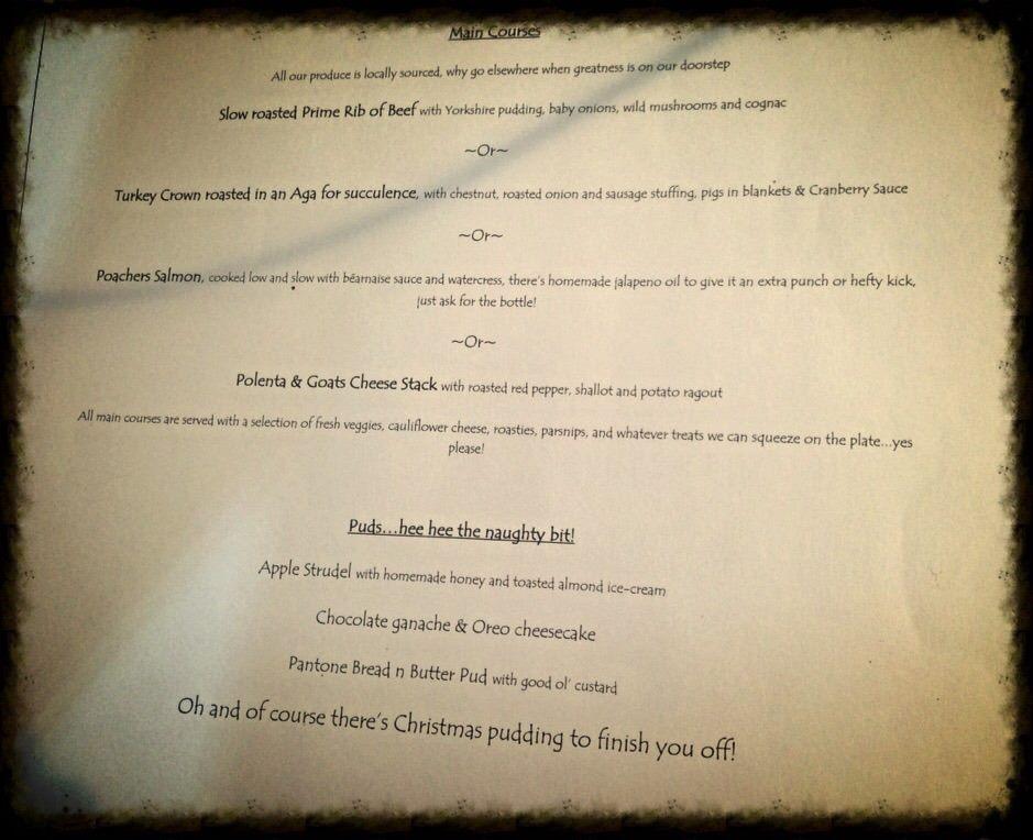 Menu at Cafe Quint, Newquay