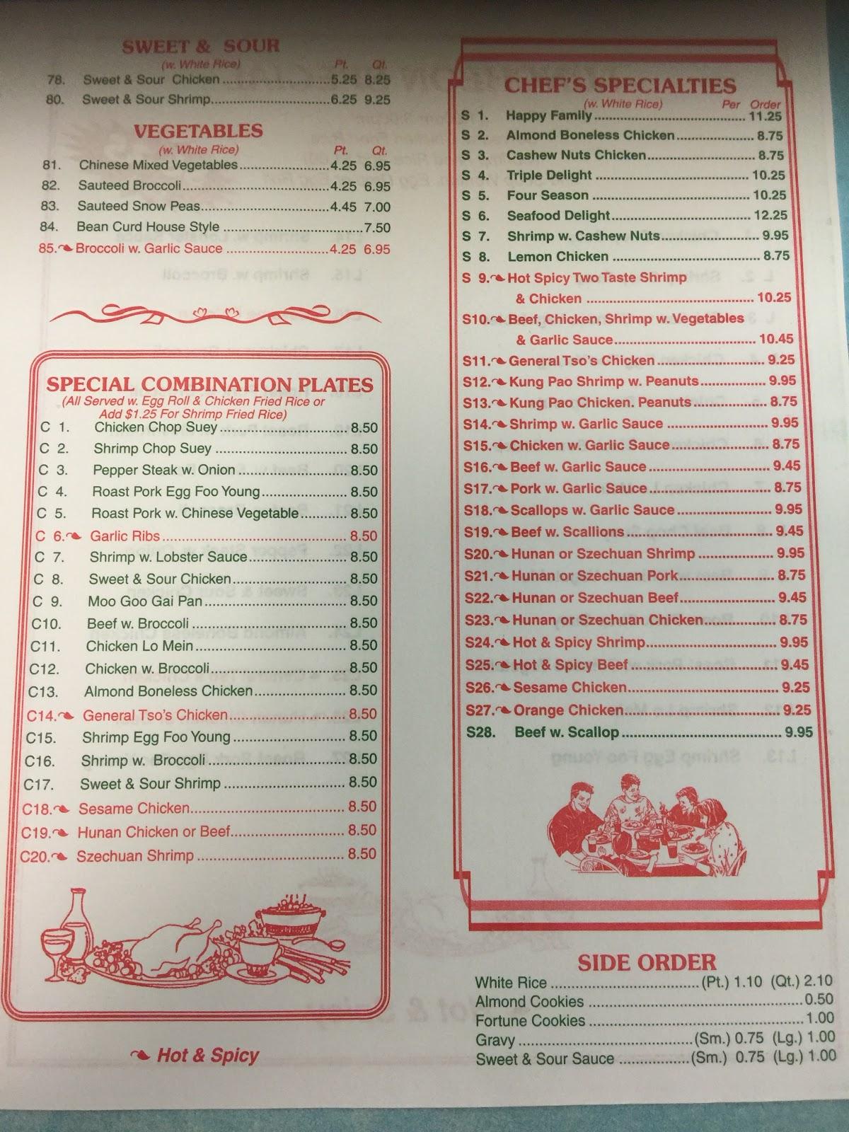 Menu at Ching Panda restaurant, Detroit