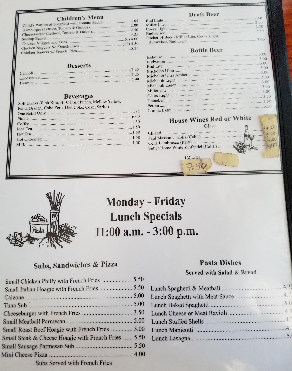 Menu at Giuseppe's Pizza pizzeria, Richmond, Hull Street Rd