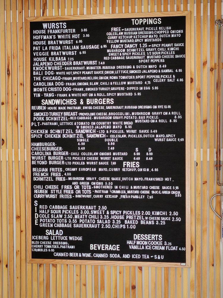Menu at Good Wurst Company restaurant, Charlotte