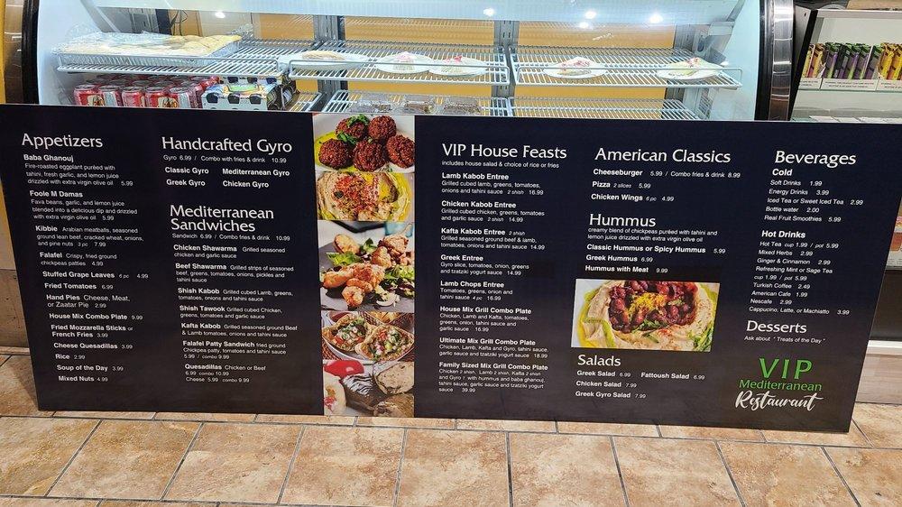 Carta de Vip Mediterranean Restaurant, Cold Spring