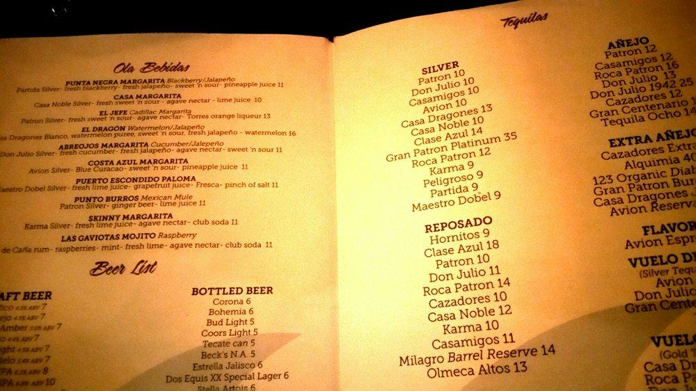 Menu at Ola Mexican Kitchen restaurant, Huntington Beach